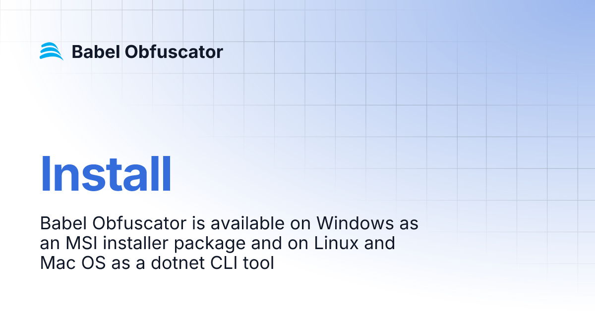 Install | Babel Obfuscator Install | Babel Obfuscator