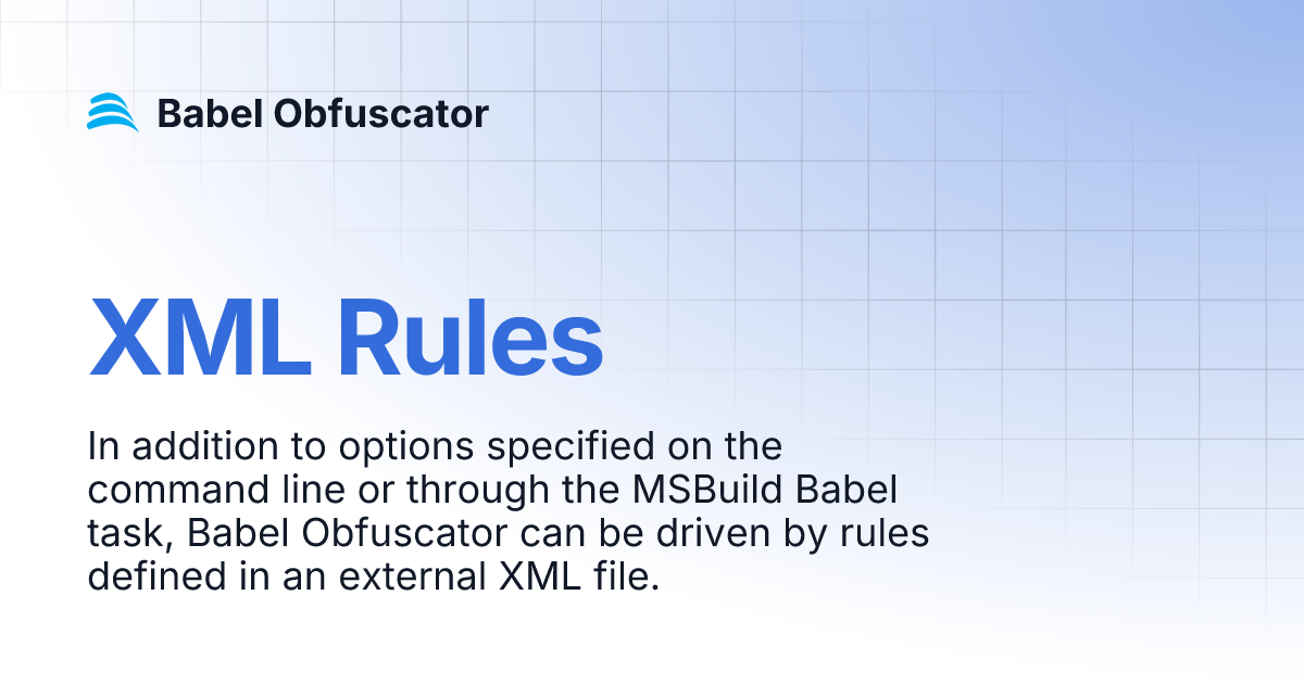 XML Rules | Babel Obfuscator