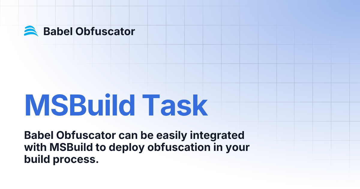 MSBuild Task | Babel Obfuscator MSBuild Task | Babel Obfuscator